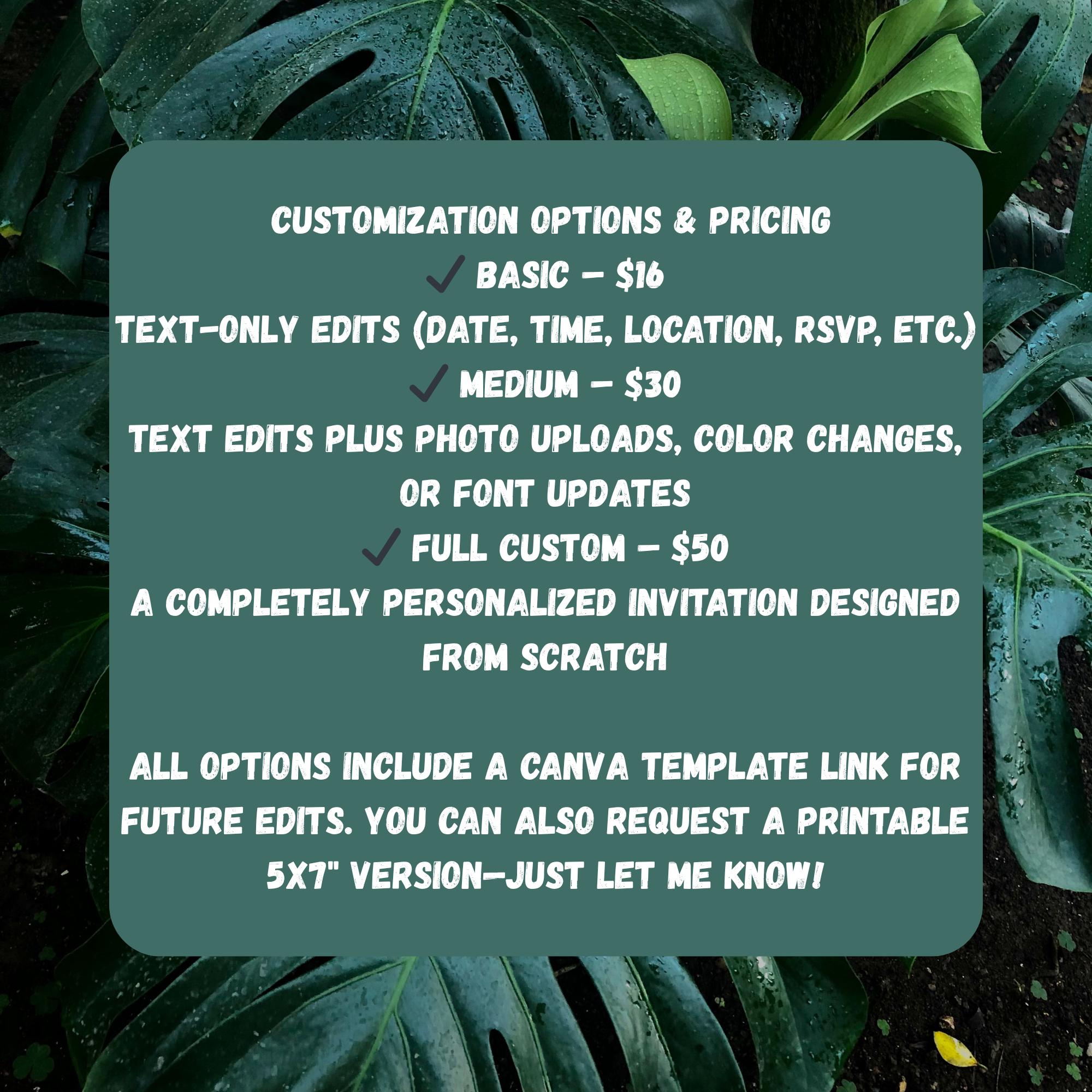 Custom Mobile Invitation Templates, Text Message Invite, 5x7 Printable ...
