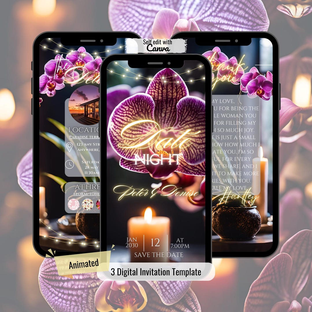 Date Night Invitation, Couples Date, Dinner Date Invite, Romantic ...