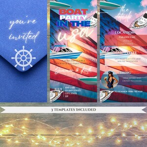 Boat Party Invite Template, Family Barbecue Invitation, Memorial Day ...