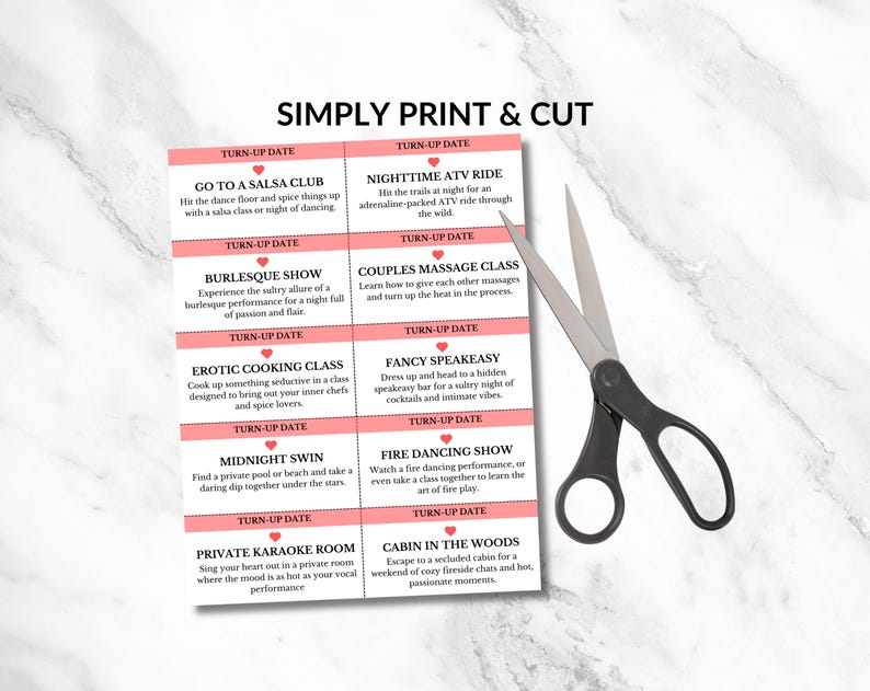 Printable Date Night Idea Cards for Couples, 200 Fun Activities (PDF ...