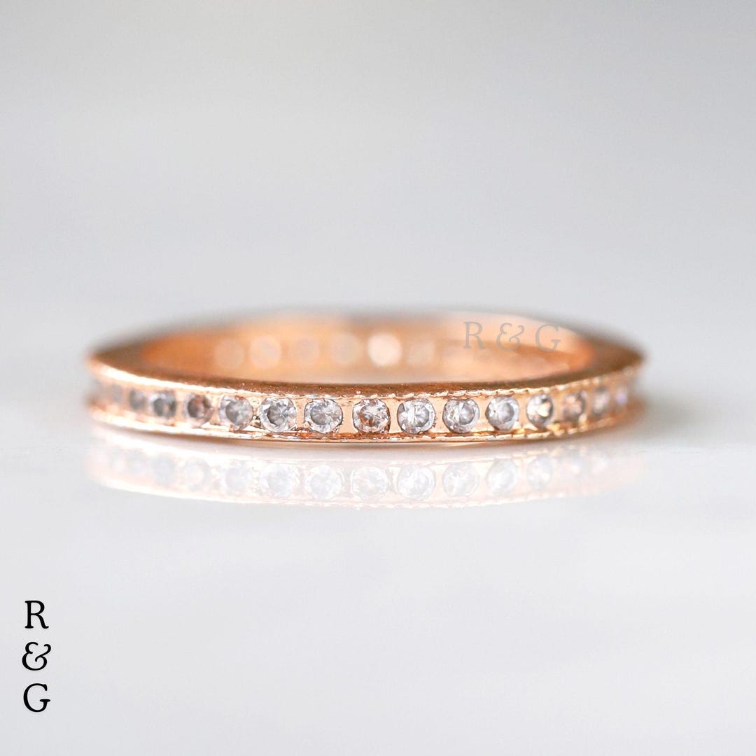 14K Rose Gold Salt and Pepper Diamond Eternity Ring - Etsy