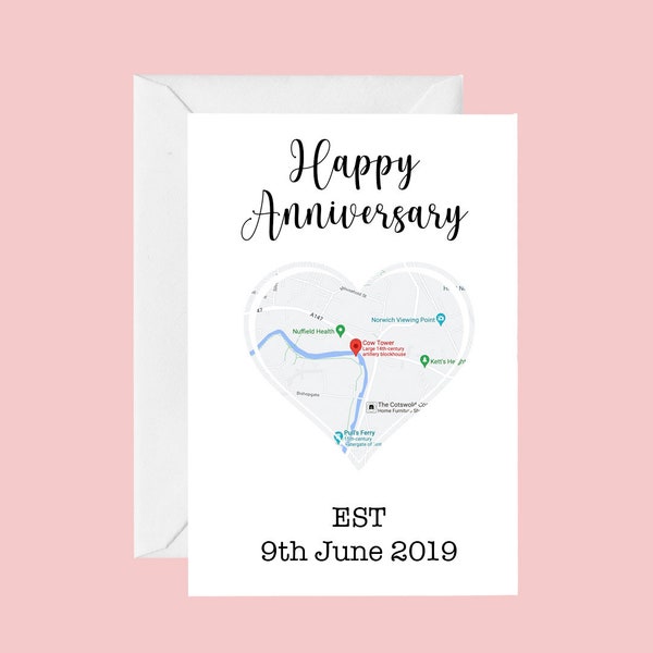Anniversary Map - Etsy UK