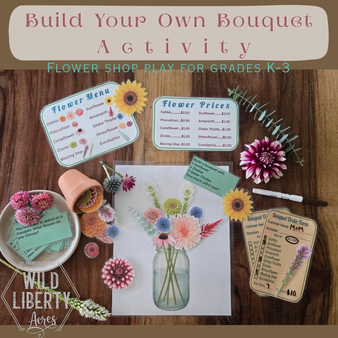 Flower Shop Dramatic Play Printable - Build A Bouquet Activity for ...