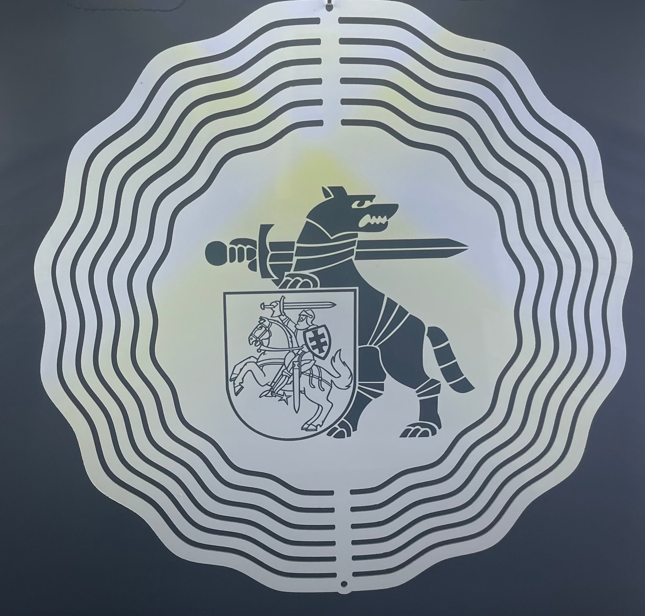 Lithuanian Vytis and Iron Wolf Wind Spinner - Etsy