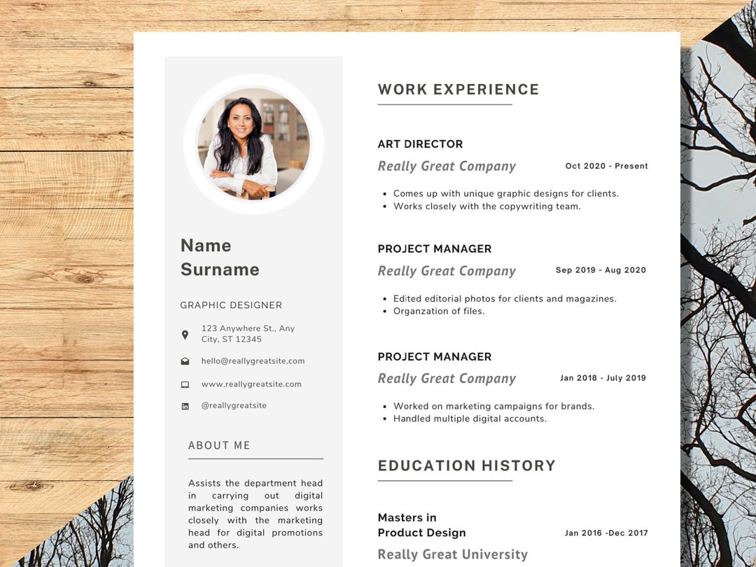 Modern, Creative and Professional Resume Template Editable Canva CV ...