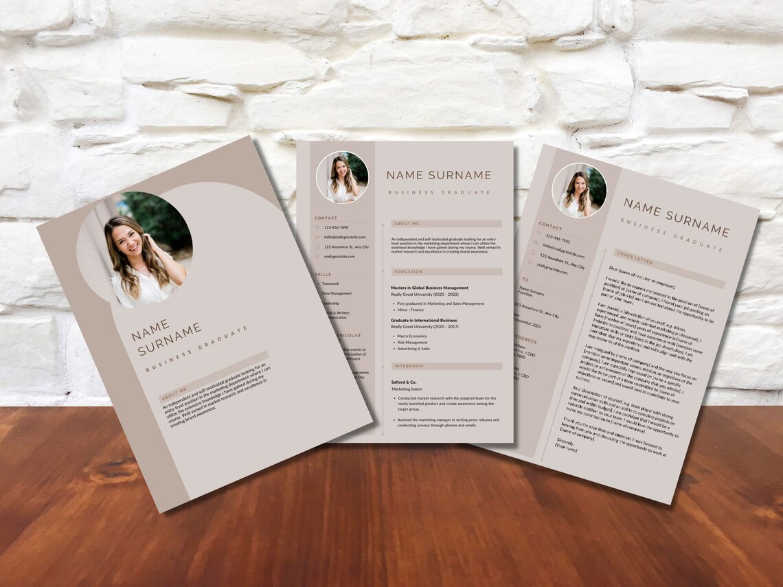 Editable Resume Template Bundle for Your Dream Job Application ...