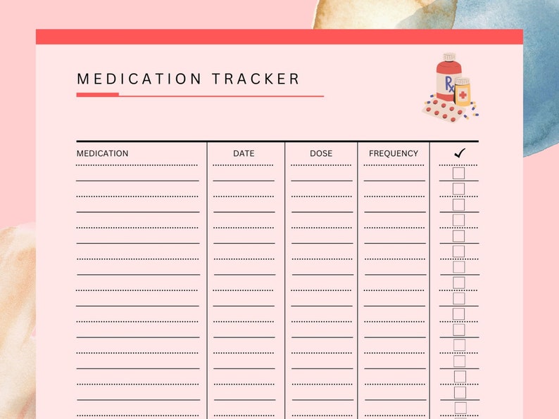 Editable Medication Log | Printable Supplement Tracking Template ...