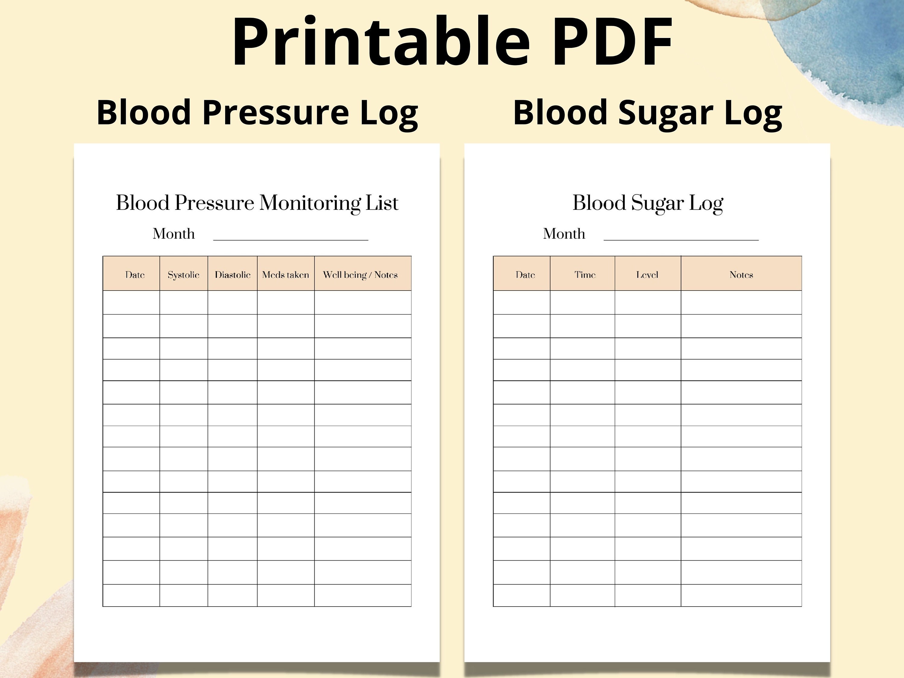 Diabetes Printable Planner, Glucose Management Tracker, Blodiabetic ...