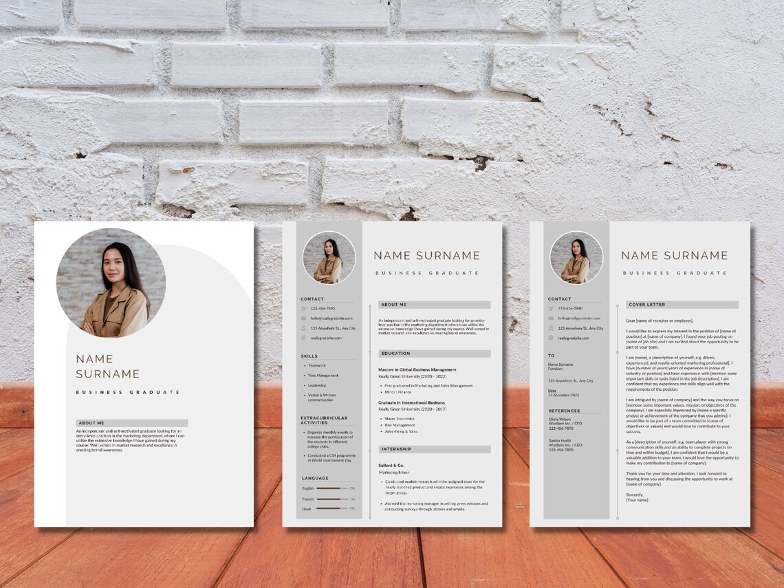 Editable CV Template Bundle for Your Dream Job Application Professional ...