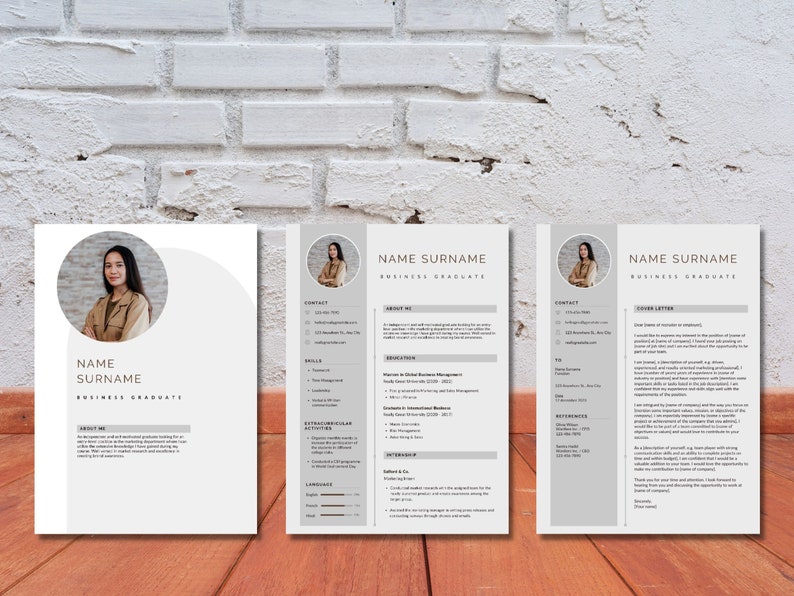 Editable CV Template Bundle for Your Dream Job Application Professional ...