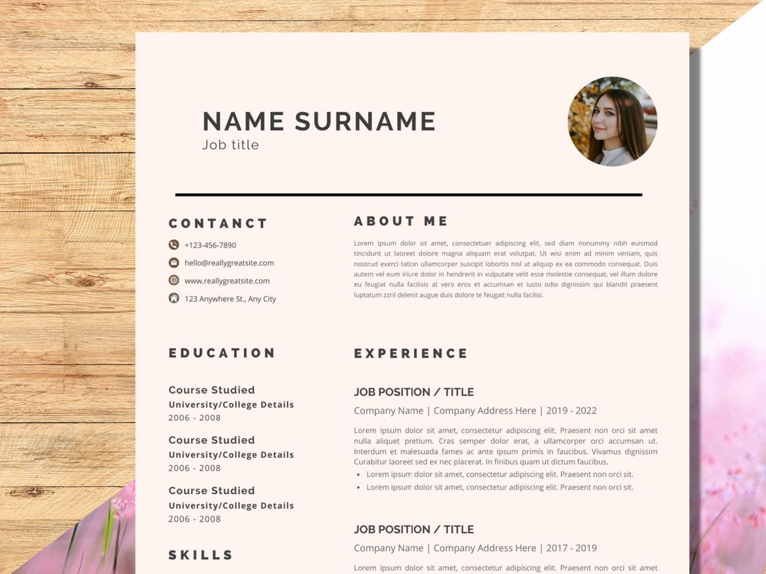 Cv Template CV Template Professionele Cv-sjabloon Canva / - Etsy