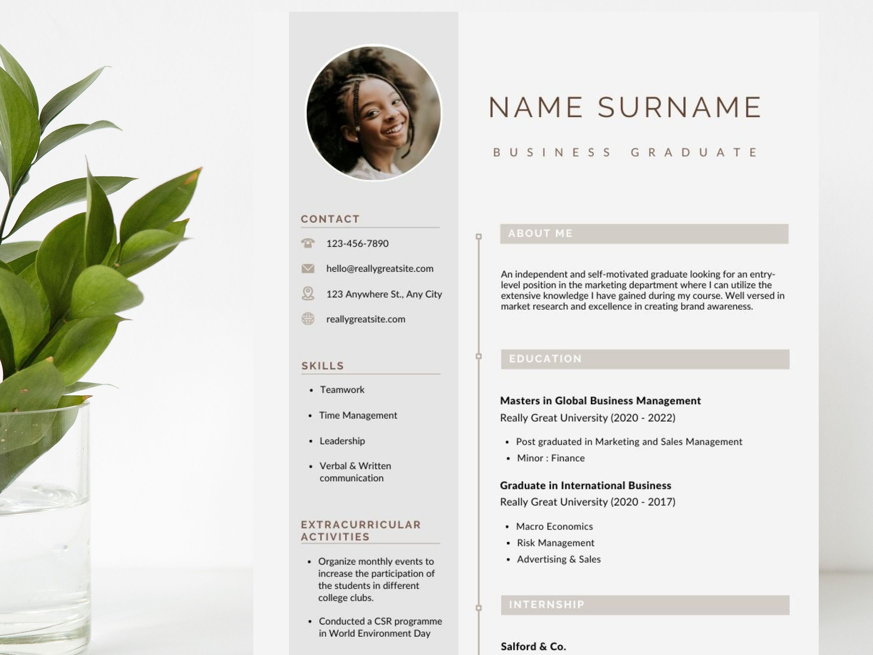 Cv Template CV Template Professionele Cv-sjabloon Canva / - Etsy Ireland
