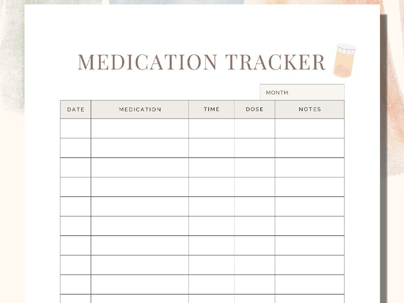 Editable Medication Log Printable Supplement Tracking - Etsy