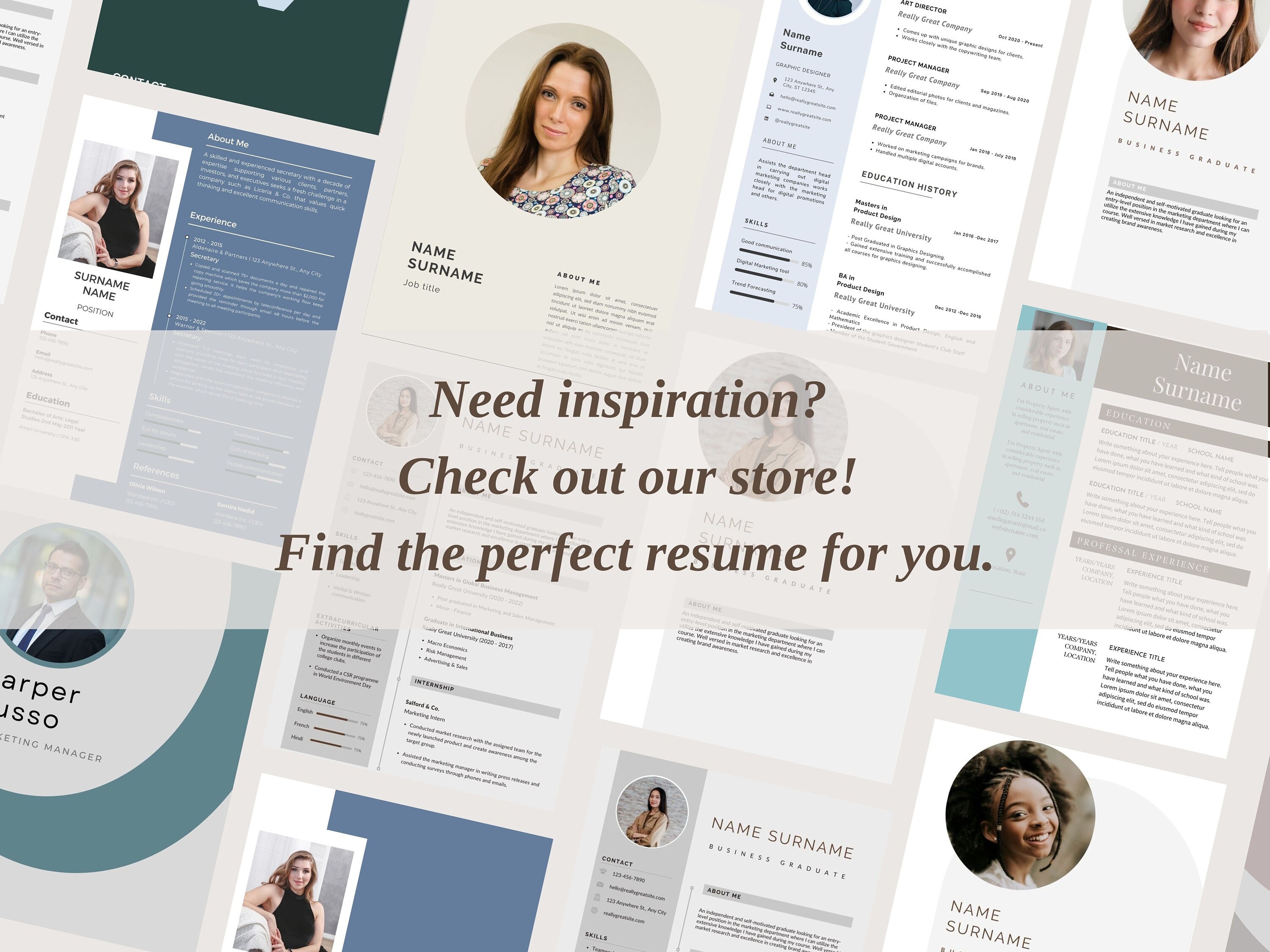 Cv Template CV Template Professionele Cv-sjabloon Canva / - Etsy Ireland