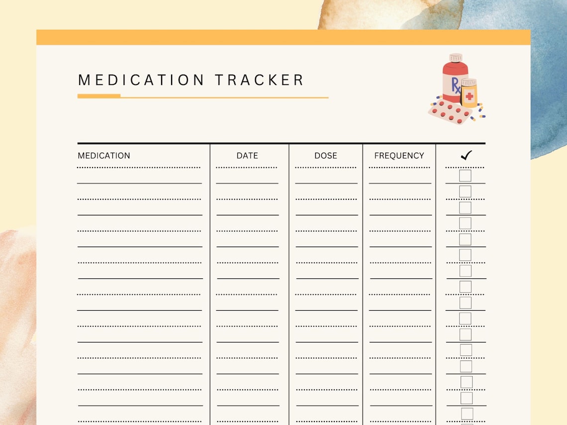 Editable Medication Log | Printable Supplement Tracking Template ...