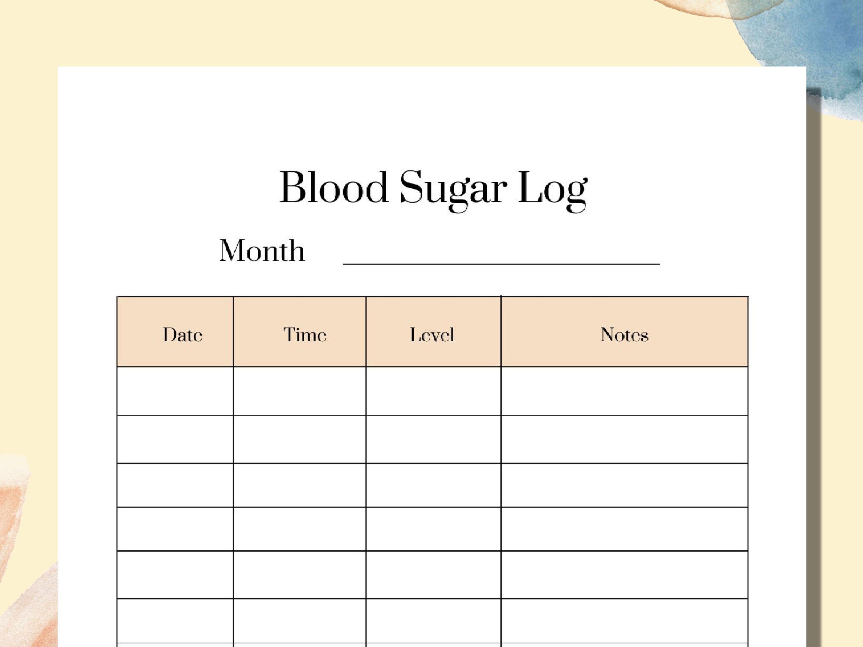 Diabetes Printable Planner, Glucose Management Tracker, Blodiabetic ...