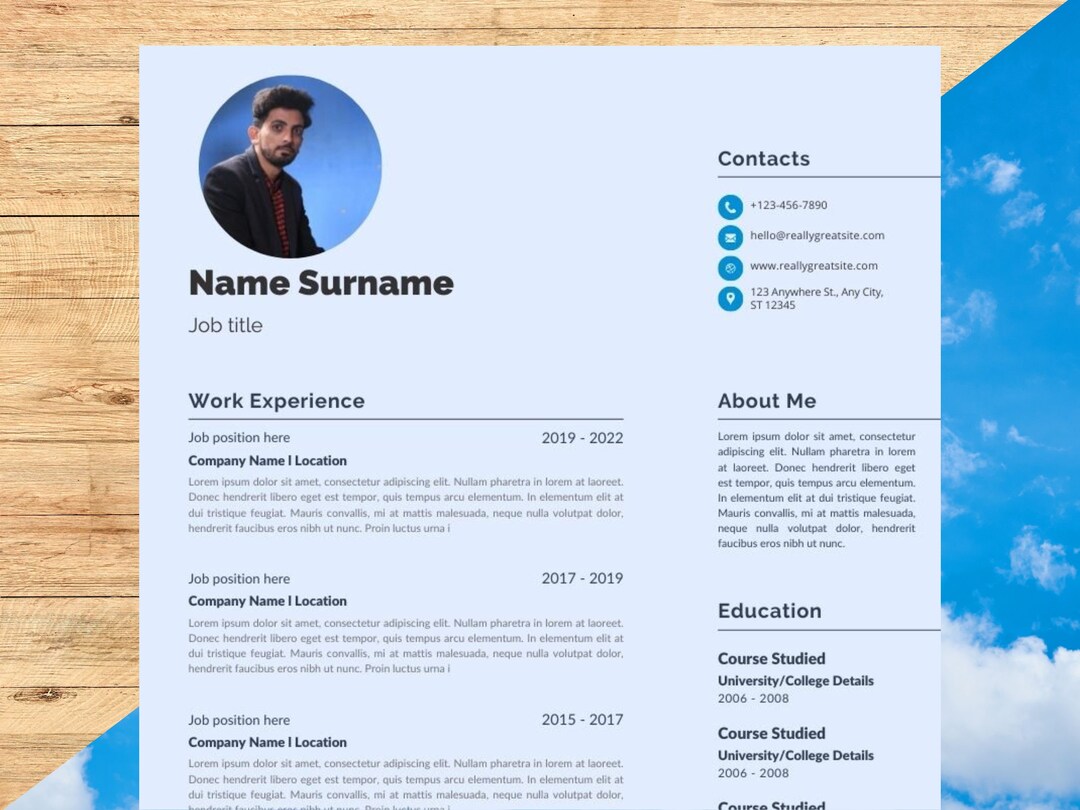 Cv Template CV Template Professionele Cv-sjabloon Canva / - Etsy