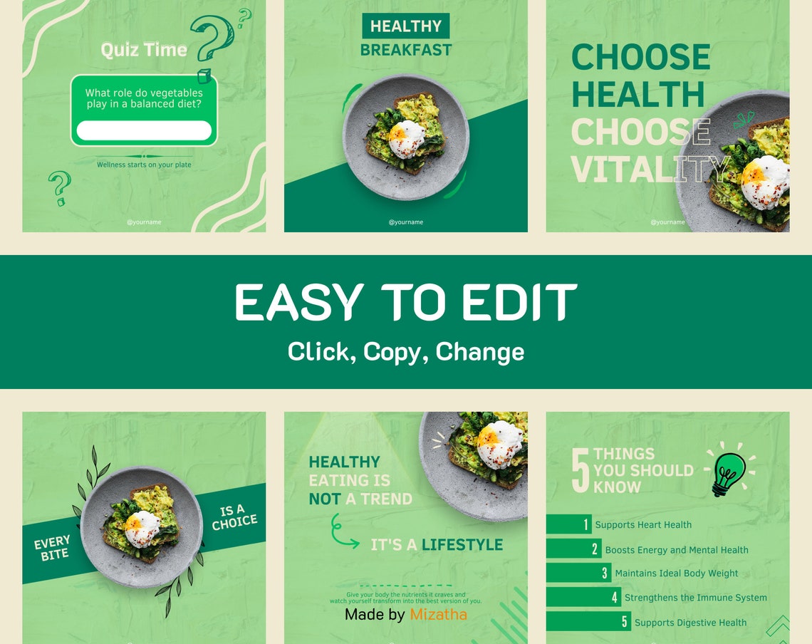 Premium Animated Template Instagram Healthy Food Canva Free Version 10 ...