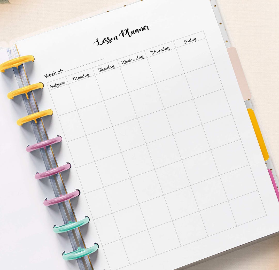 Weekly Lesson Planner for 11 Disc Big Planners Teacher Lesson Plan ...