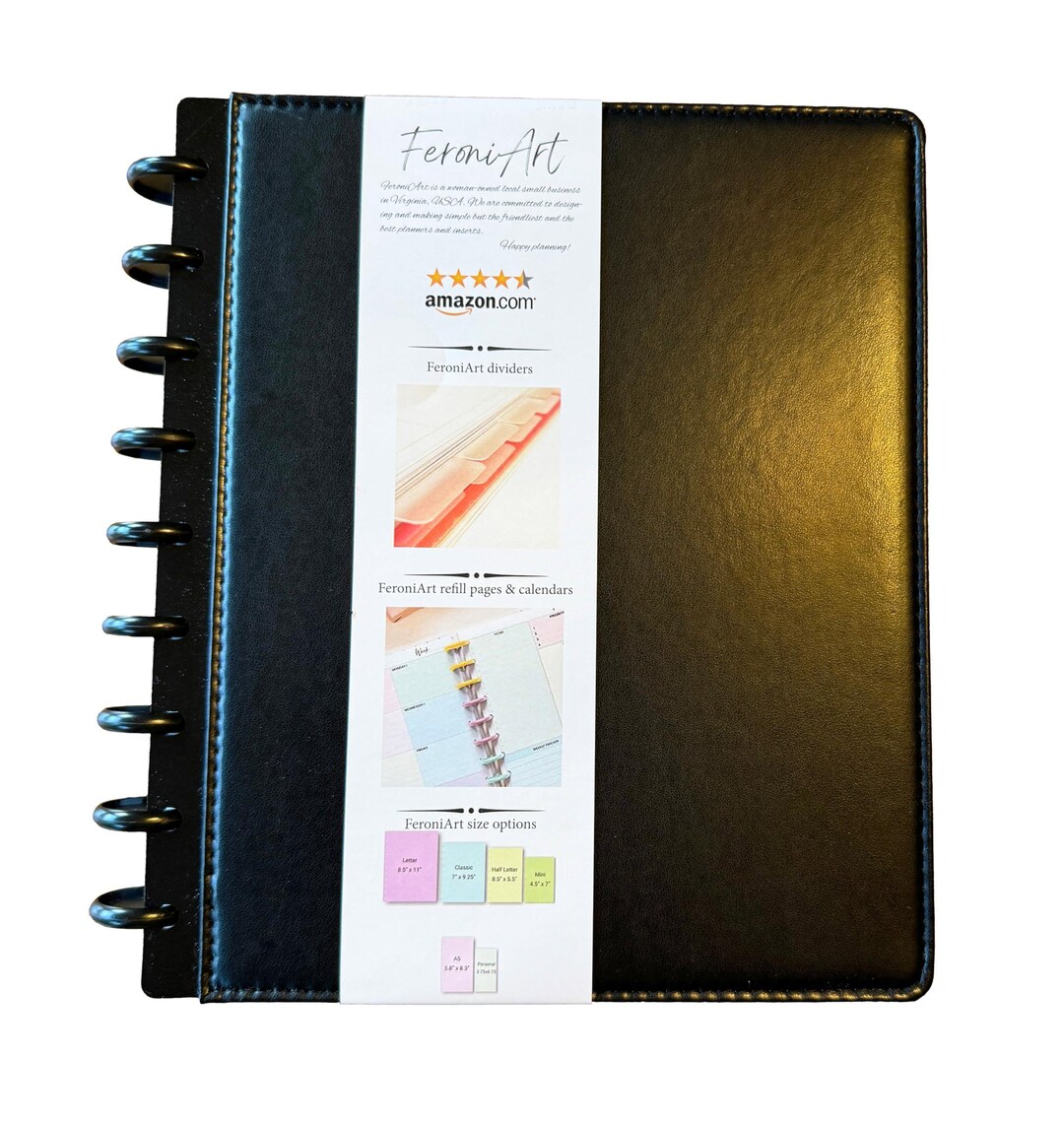 Discbound Notebooks Letter Size 75 Sheet Narrow Ruled PU Leather - Etsy
