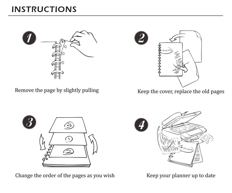 Grid Notes Refill Pages Fits 9-disc Classic Happy Planners, Notes ...