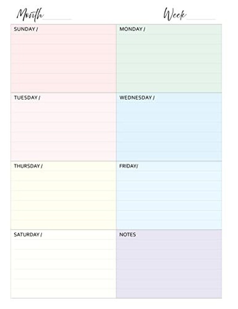 11-disc Undated Weekly Planner Inserts: 8.5 X 11 Refills - Etsy