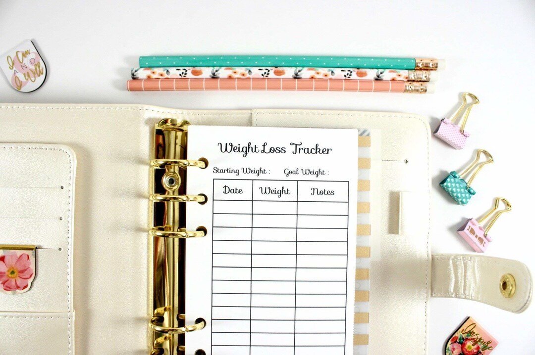 Personal Size Weight Loss Tracker Insert Fits With Kate Spade Personal ...