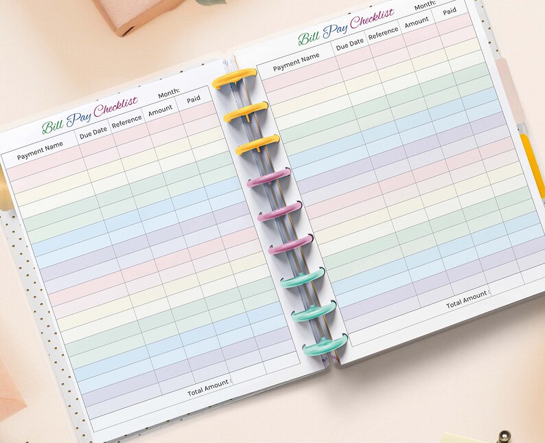 Colorful Monthly Budget Forms Bill Pay Checklist for Medium Size 9 Disc ...