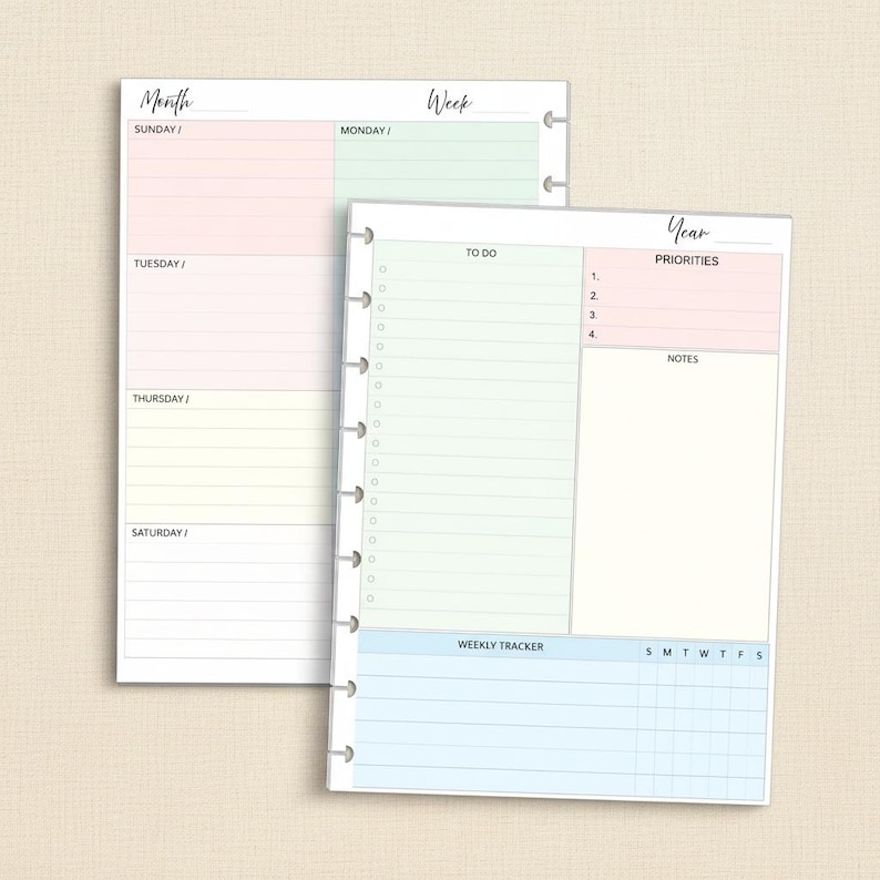 9-disc Undated Weekly Planner Inserts: Classic Happy Planner Refills - Etsy