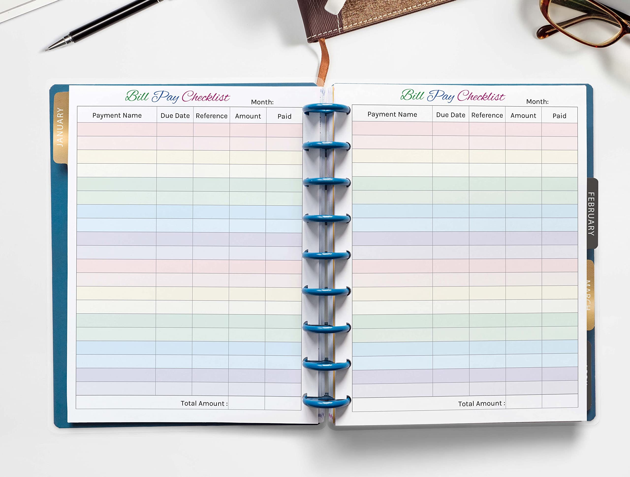 Colorful Monthly Budget Forms Bill Pay Checklist for Medium Size 9 Disc ...