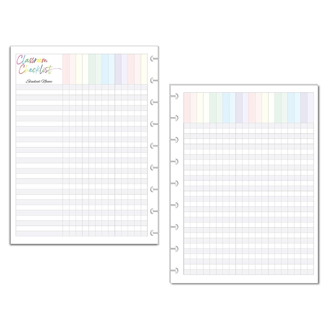 Classroom Checklist Color Refills for 9-disc Classic Happy Planners ...