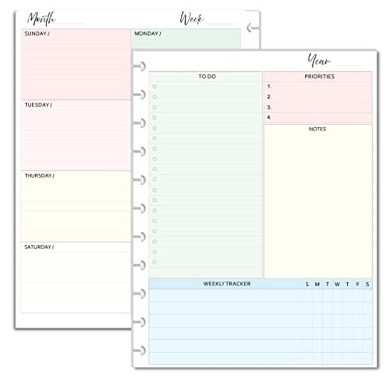 11-disc Undated Weekly Planner Inserts Fits TUL Big Happy Planner ...
