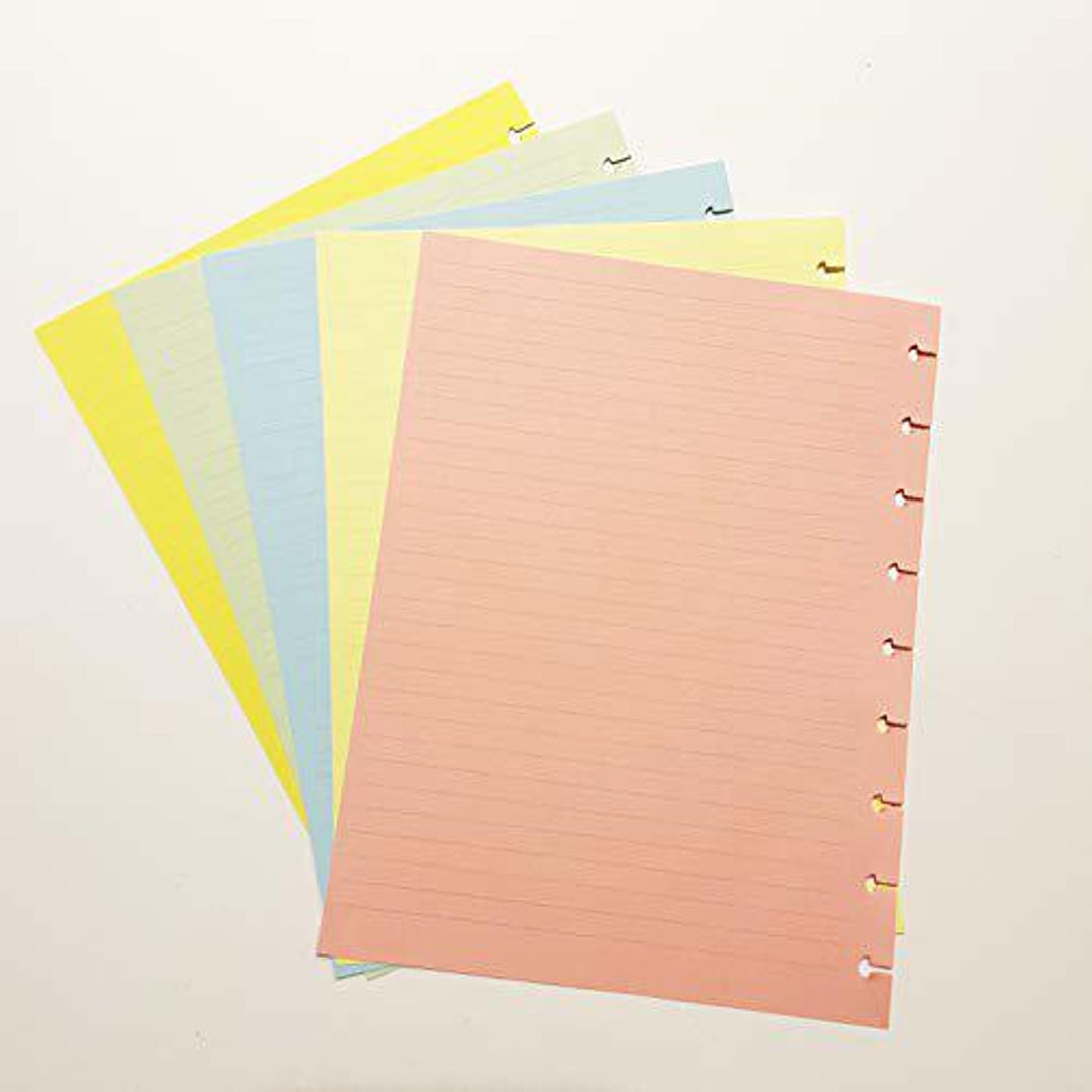 Colorful Notes Refills Fit 9 Disc Planners Notes Inserts for 7 X 9.25 ...