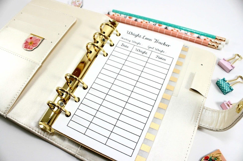 Personal Size Weight Loss Tracker Insert Fits With Kate Spade Personal ...