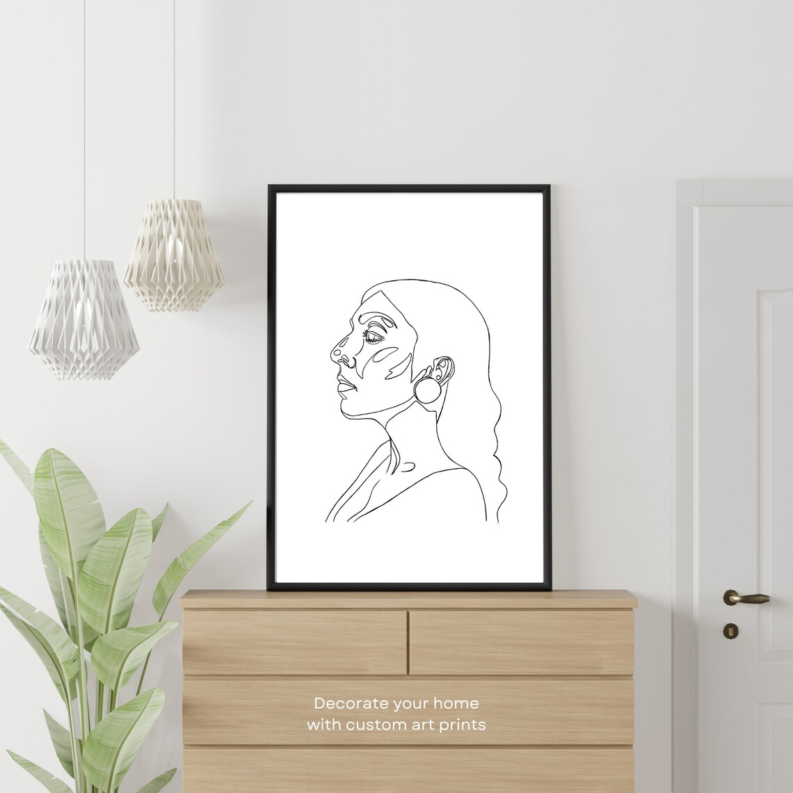 Line Art Wall Art Minimalist Portrait Digital Download - Etsy