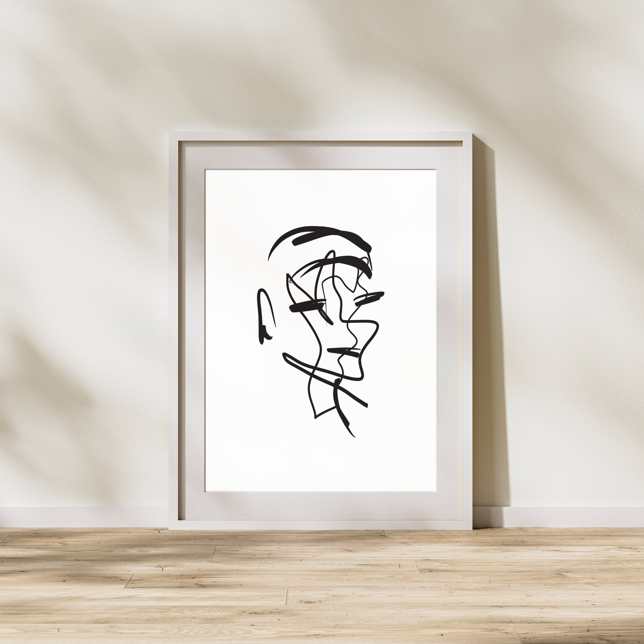 Line Art, Wall Art, Minimalist Portrait, Digital Download, Face Line ...