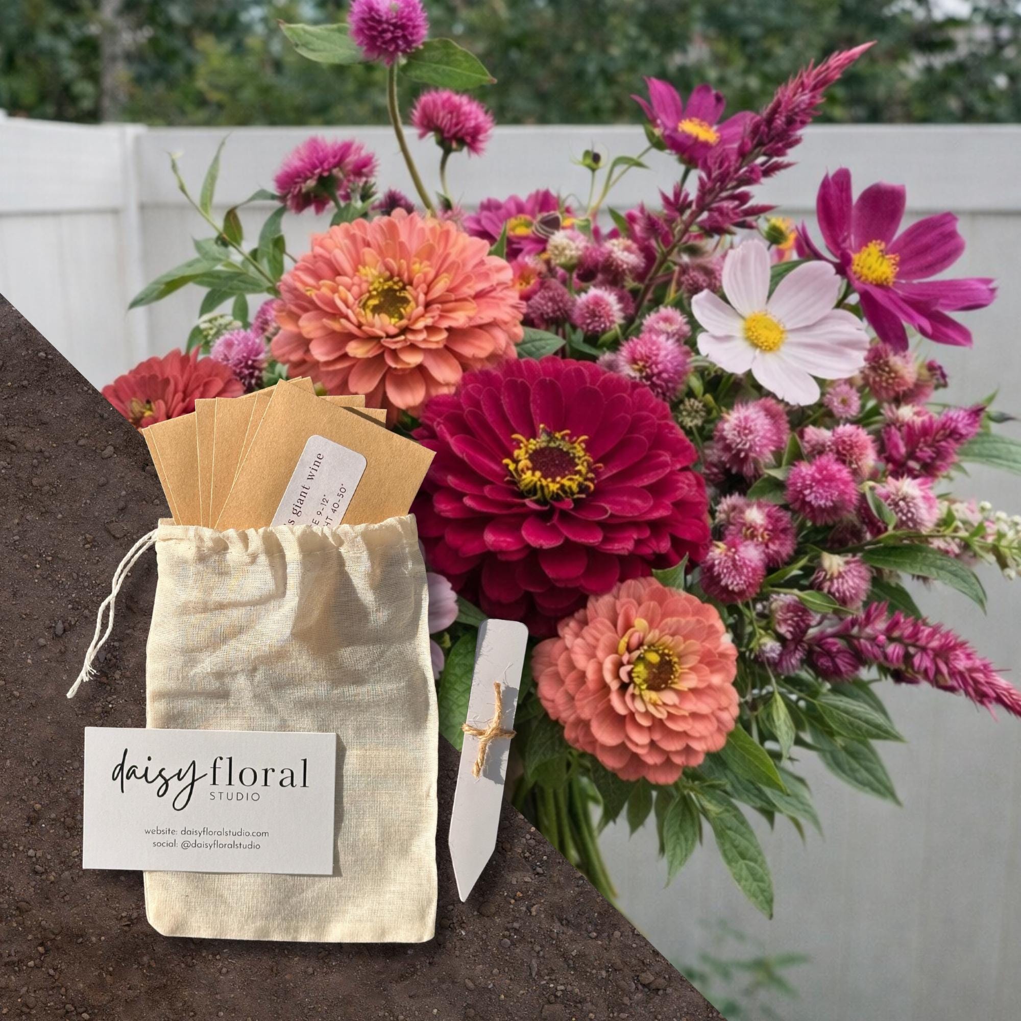 Cut Flower Garden Seed Kit – Zinnia, Cosmos, Celosia & Basil - Etsy