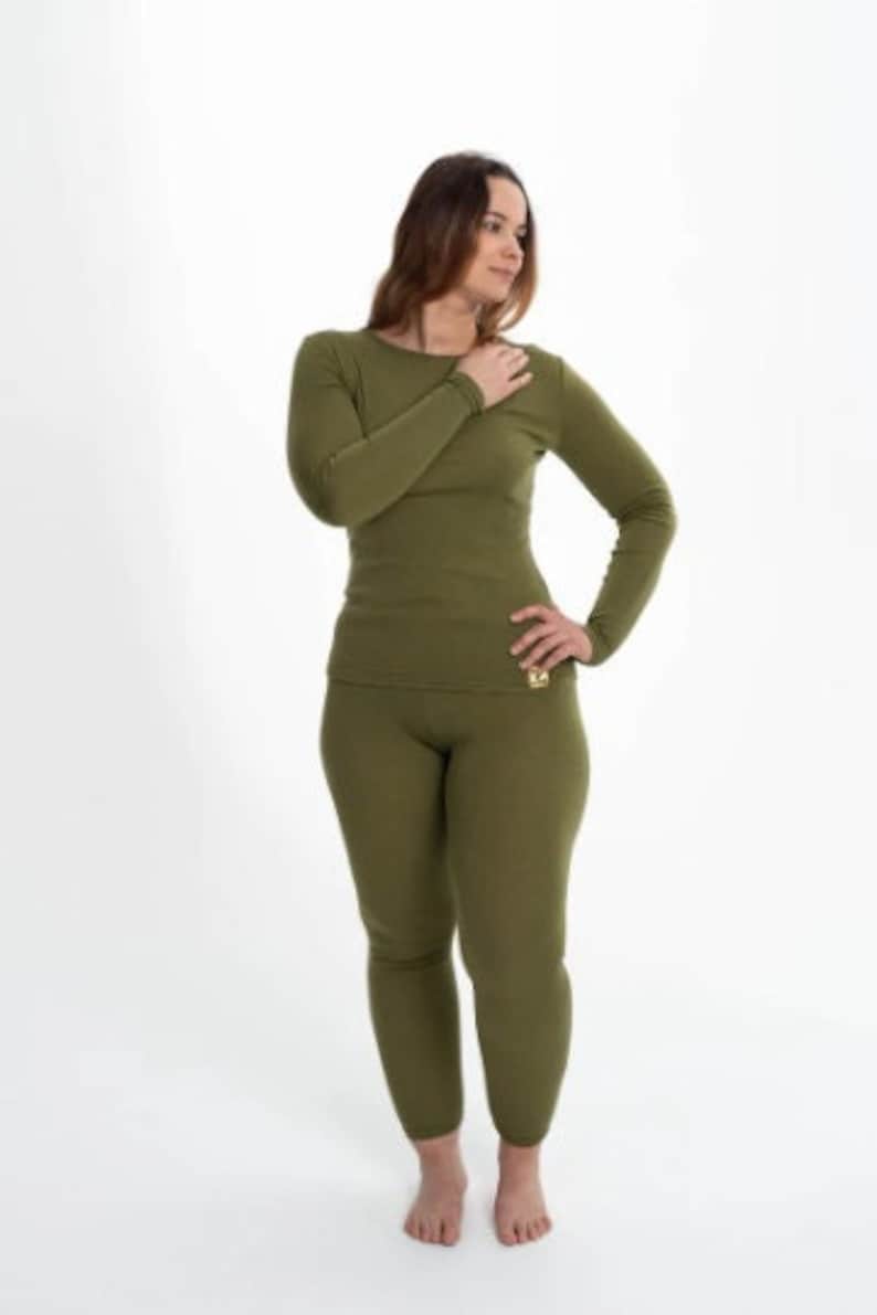 Plus Size Merino Wool Pajama Set for Women, Wool Pants, Loungewear Set ...