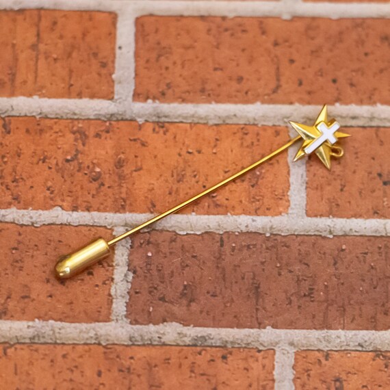 Vintage Silver Tone Cross Gold Tone Star Stick Pin - … - Gem