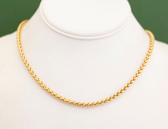Vintage Gold Tone Braids Elegant Chain Necklace 24 in… - Gem