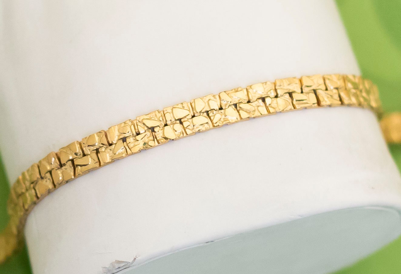 Vintage Brick Chains Gold Tone Chain Bracelet 7 1/2 Inches W10 - Etsy