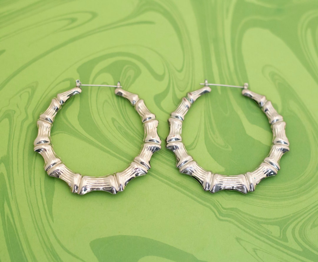 Vintage Art Nouveau Elvish Wood Style Hoop Earrings - W - Etsy