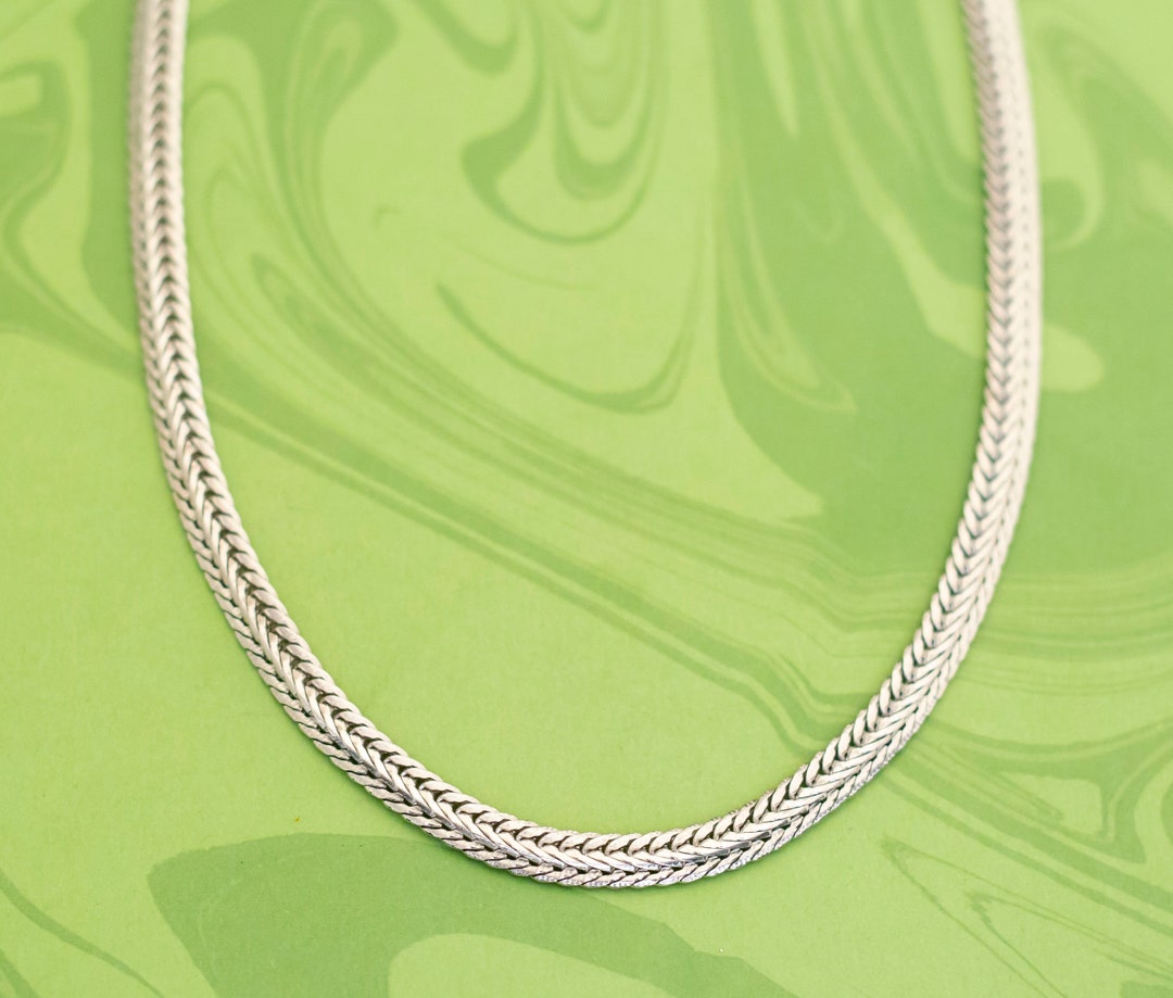 Vintage Serpent Scale Elegant Silver Tone Necklace 28 Inch W20 Etsy