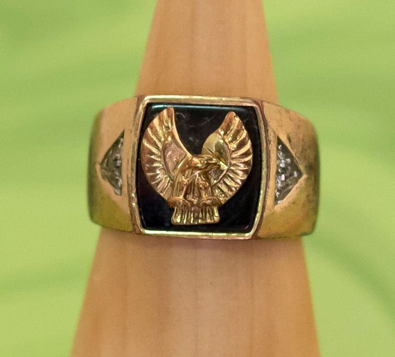 Vintage Eagle Crest Victorian Gold Tone Ring Size 9 1/2 W6 - Etsy