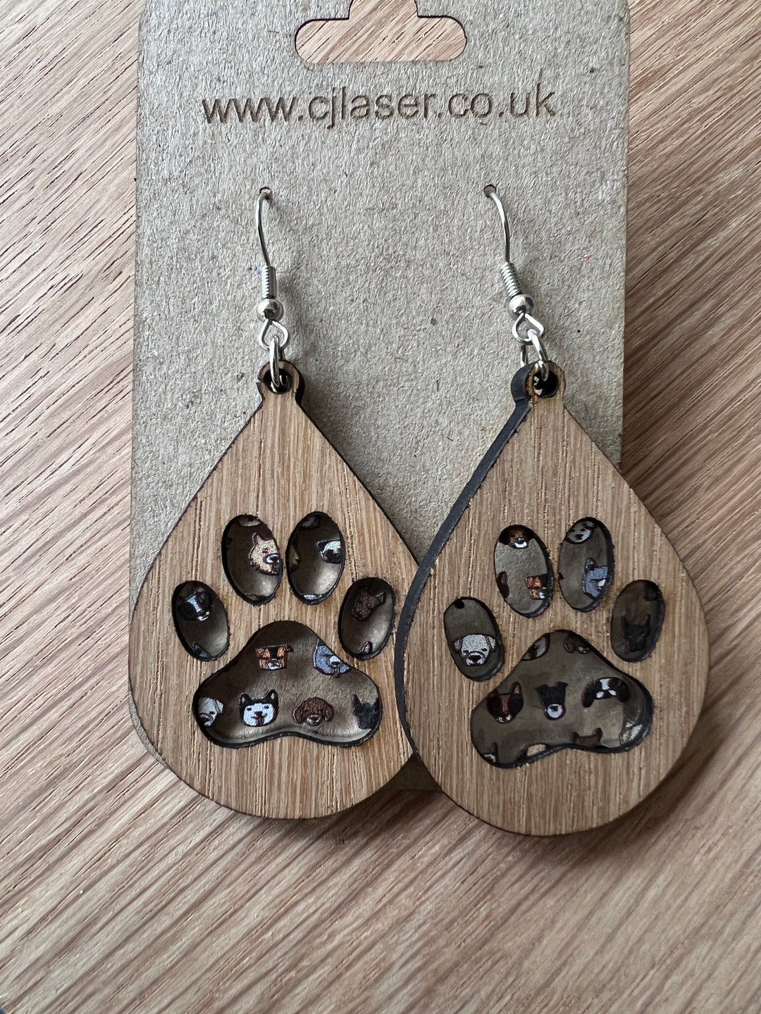 Paw Print Inlay Earring SVG File - Etsy
