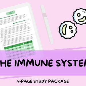The Immune System - A-level Biology Study Notes Guide - Etsy