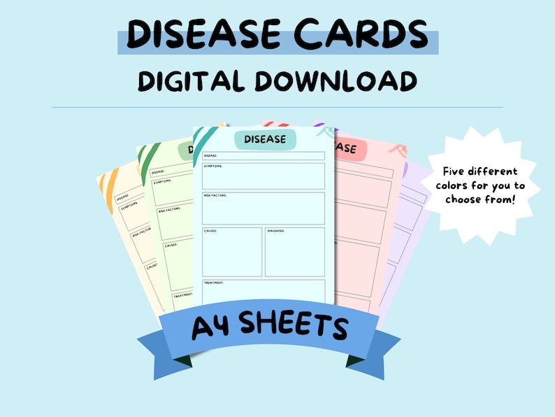Disease Flashcards Digital Download Biology, Medicine, Physiology ...