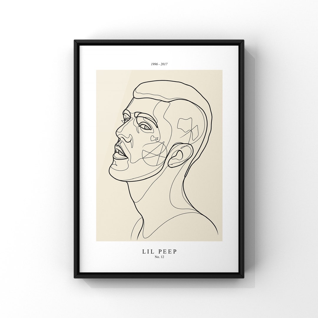 Poster: Lil Peep (one-line | Line-art | Abstraktes Portrait | Kunst ...