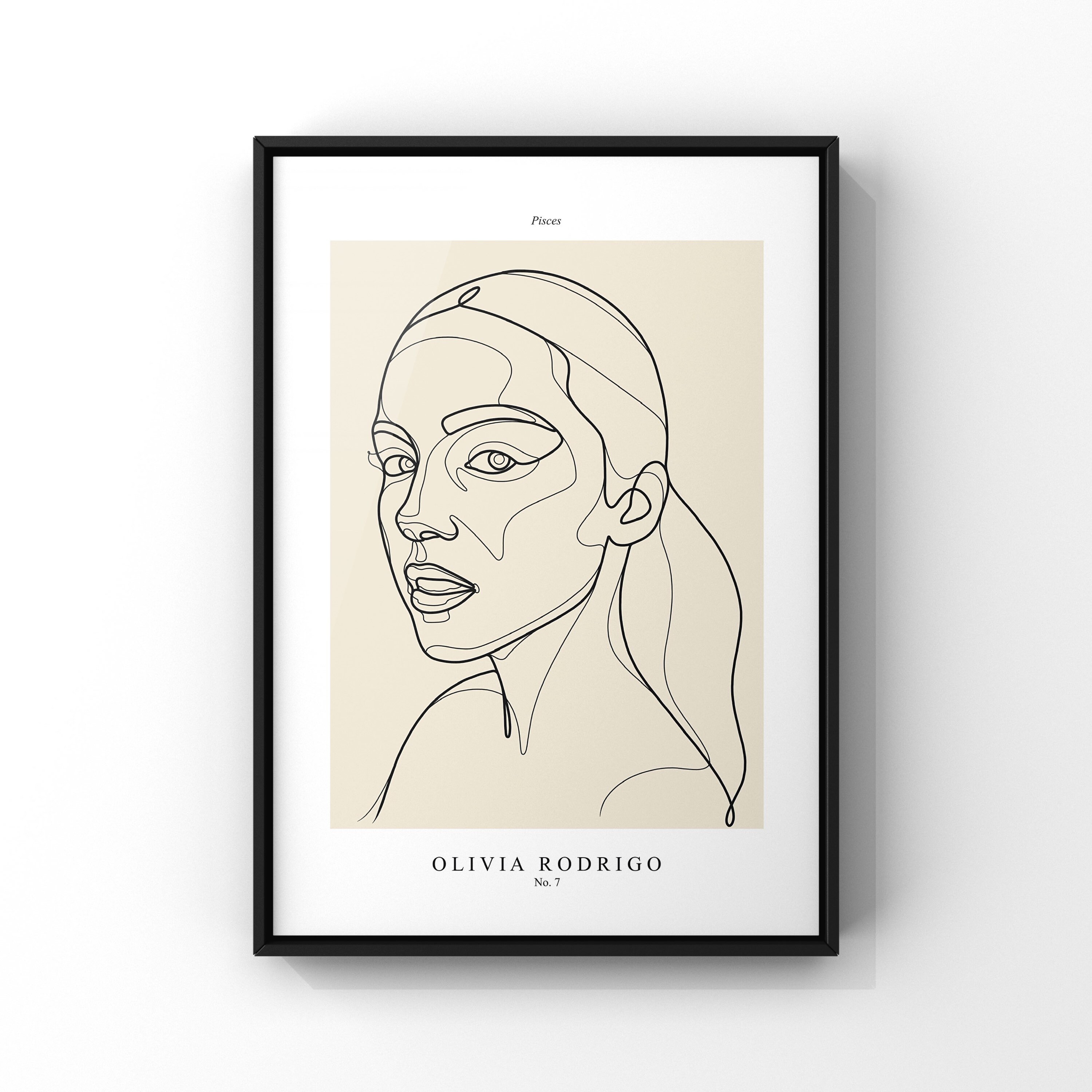 Poster: Olivia Rodrigo (one-line | Line-art | Abstraktes Portrait ...