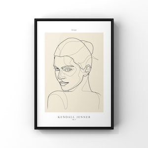 Poster: Kendall Jenner one-line Line-art Abstraktes - Etsy